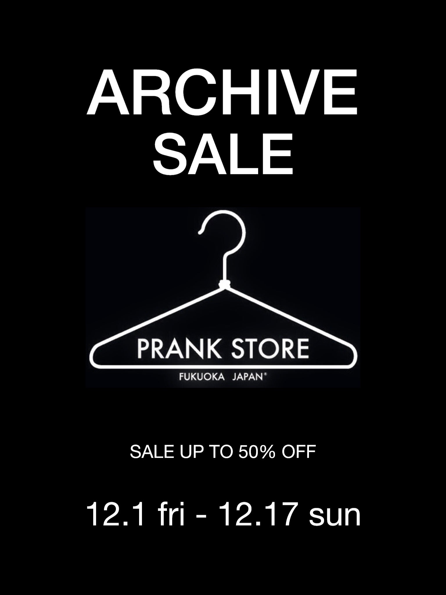 ARCHIVE SALE 開催中 – PRANK STORE